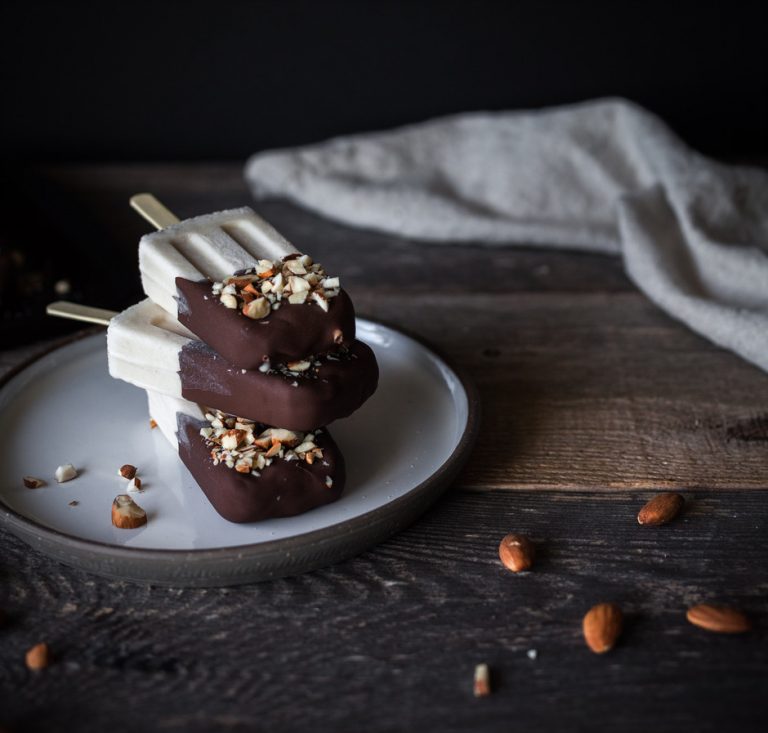 Vegan Chocolate Dipped Ice Cream Bars - The Simple Green