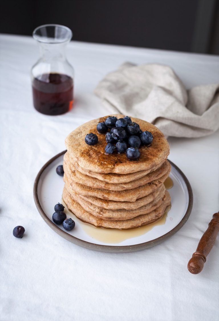 Fluffy Vegan Spelt Pancakes - The Simple Green